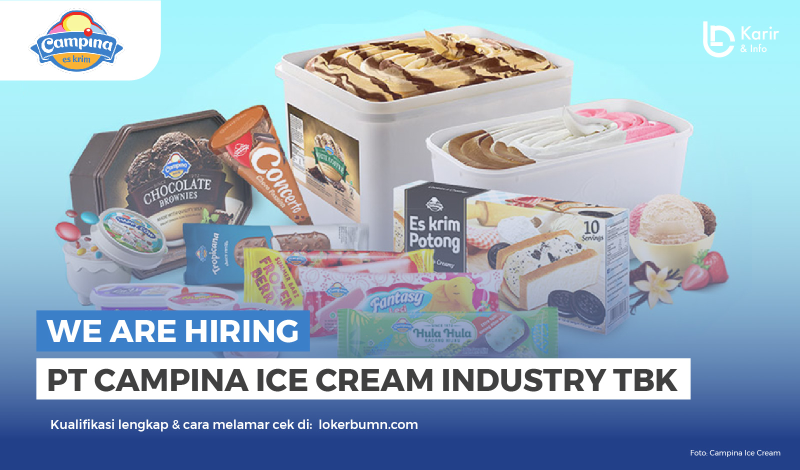 PT Campina Ice Cream Industry Tbk - Karir dan Info